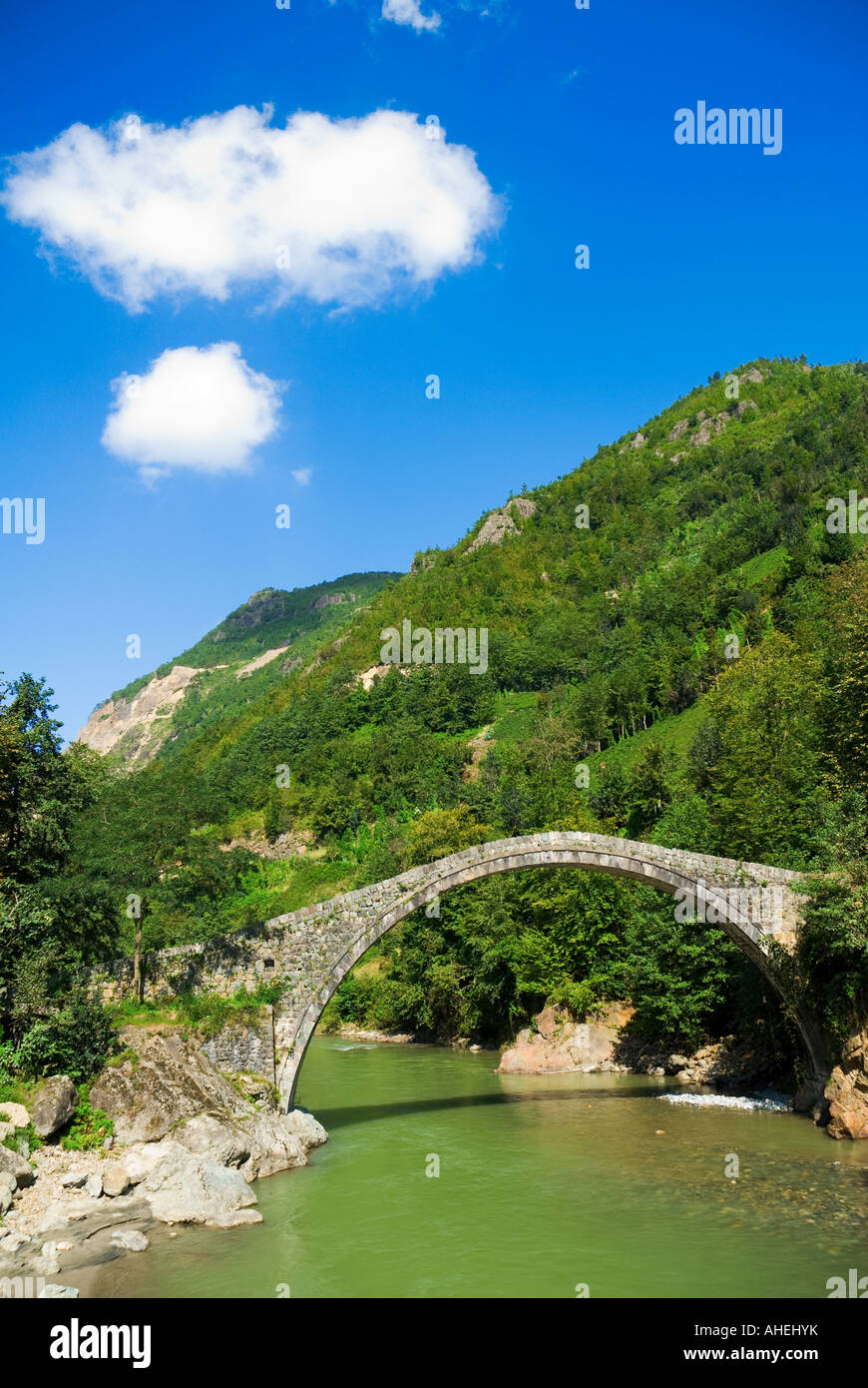 Old stone bridge over Firtina River, Rize, Turkey Stock Photo - Alamy