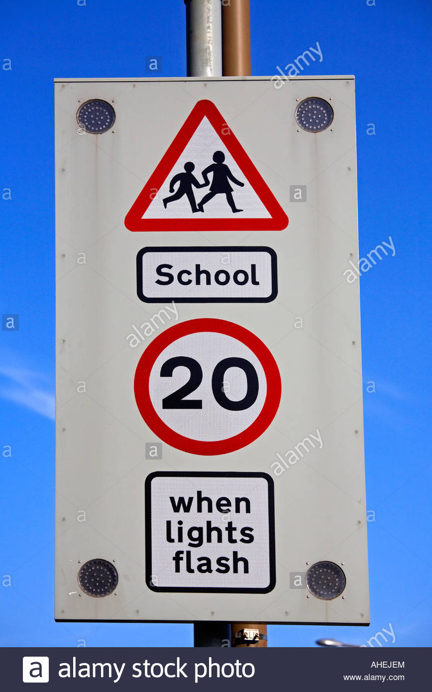 School crossing patrol signpost Stock Photo - Alamy