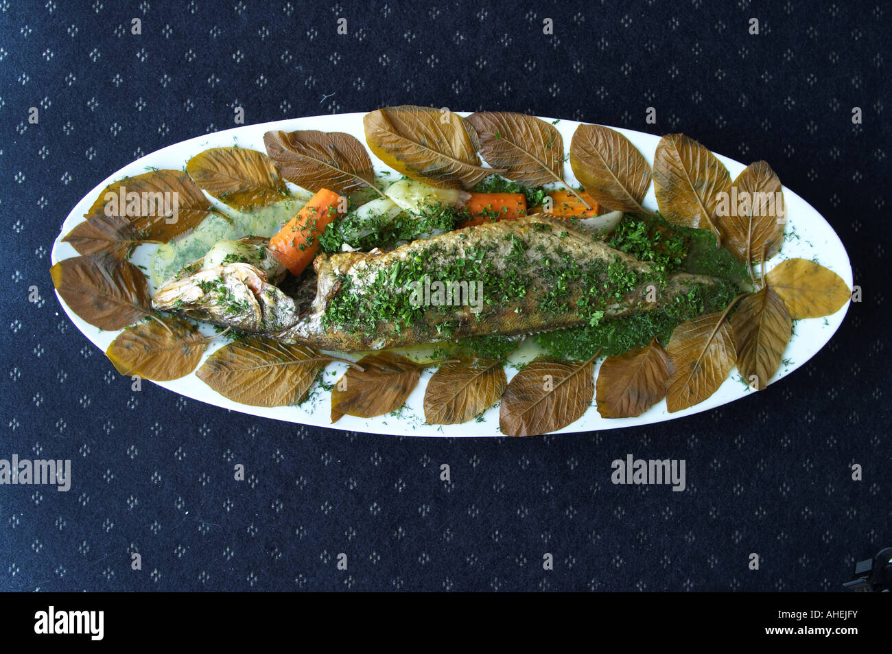 Pike dishes, plate 2 Stock Photo - Alamy