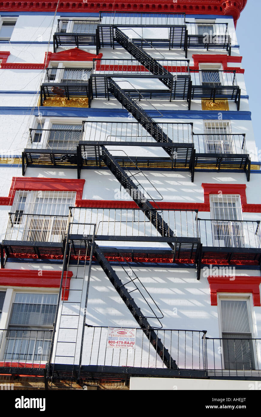 multi coloured building facade Manhattan NYC New York City USA Stock ...