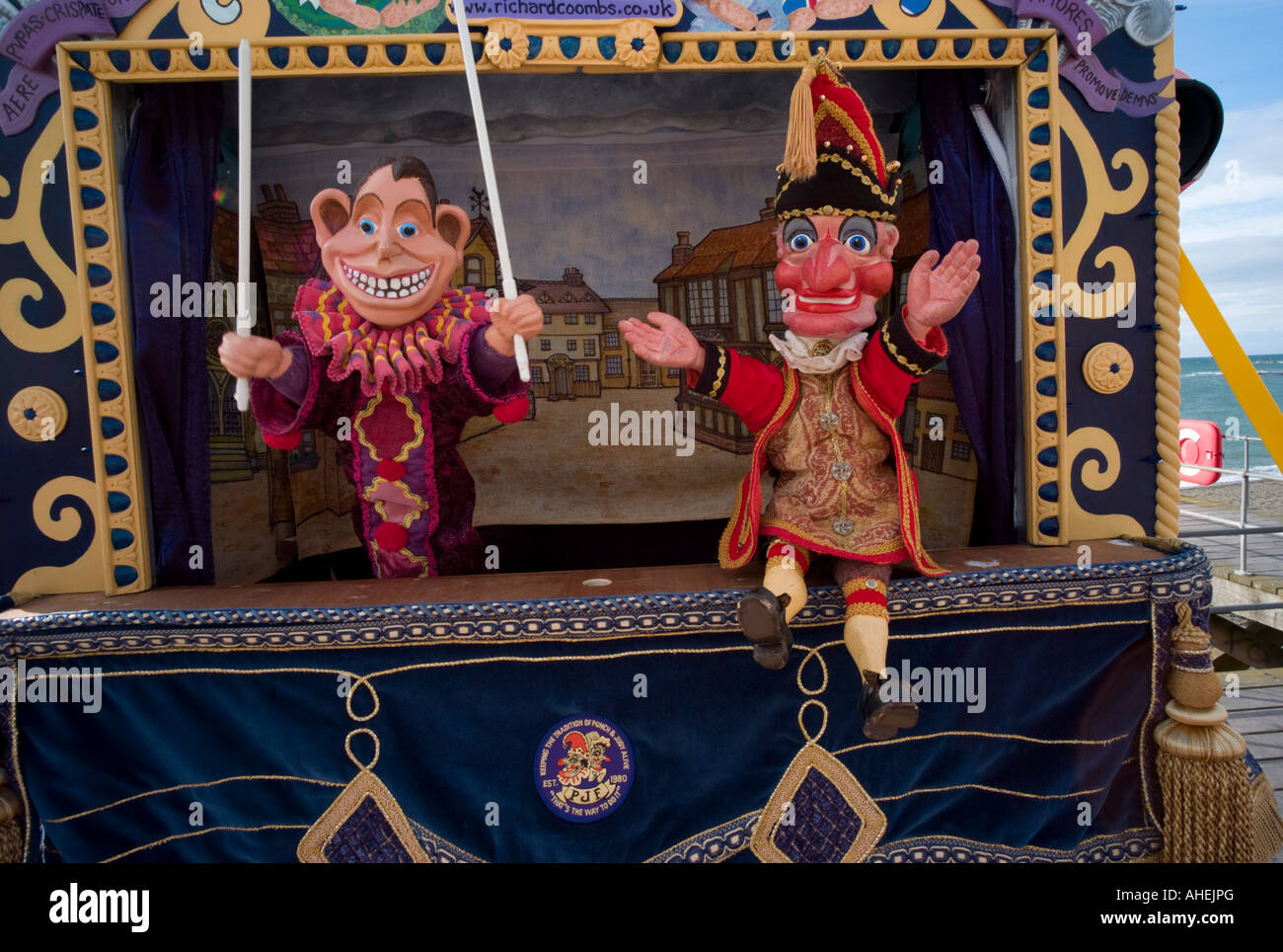 Punch and Judy puppets on Aberystwyth seaside promenade summer 2007 ...