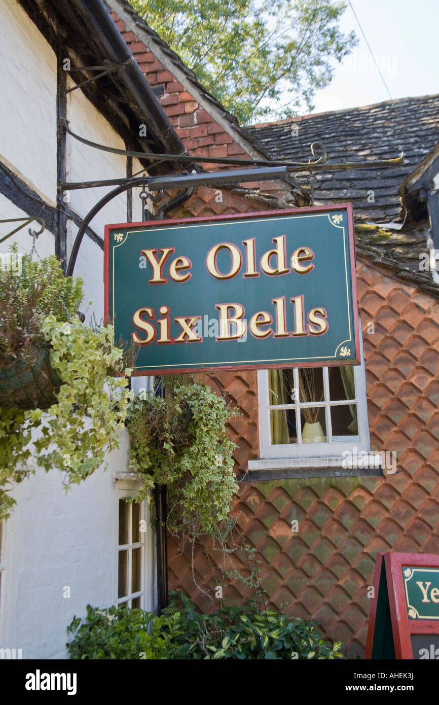 Ye Olde Six Bells pub, Horley Emgland Stock Photo - Alamy