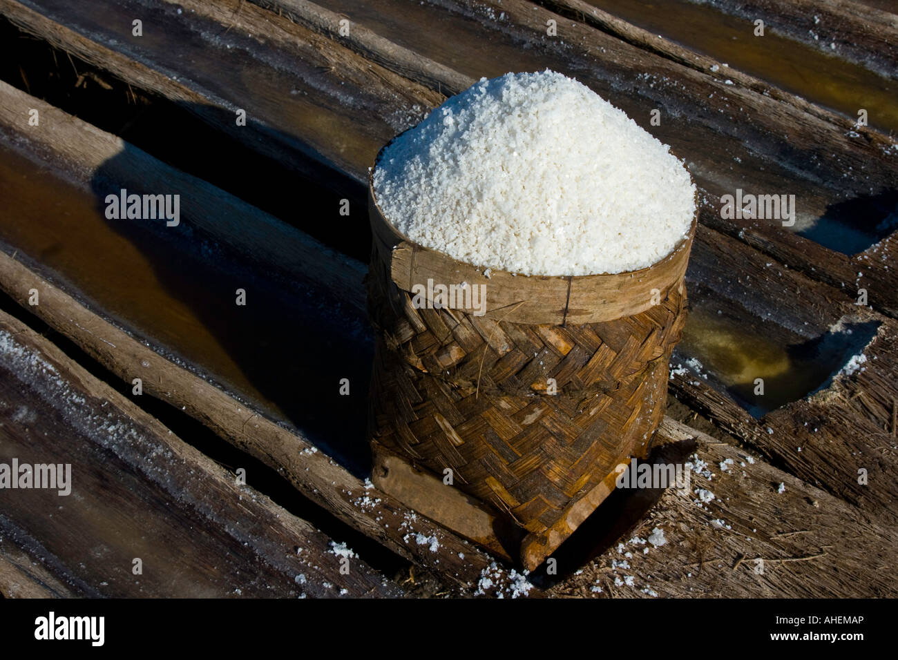 Baskets of Artisanal Salt collected during Production Amed Bali ...