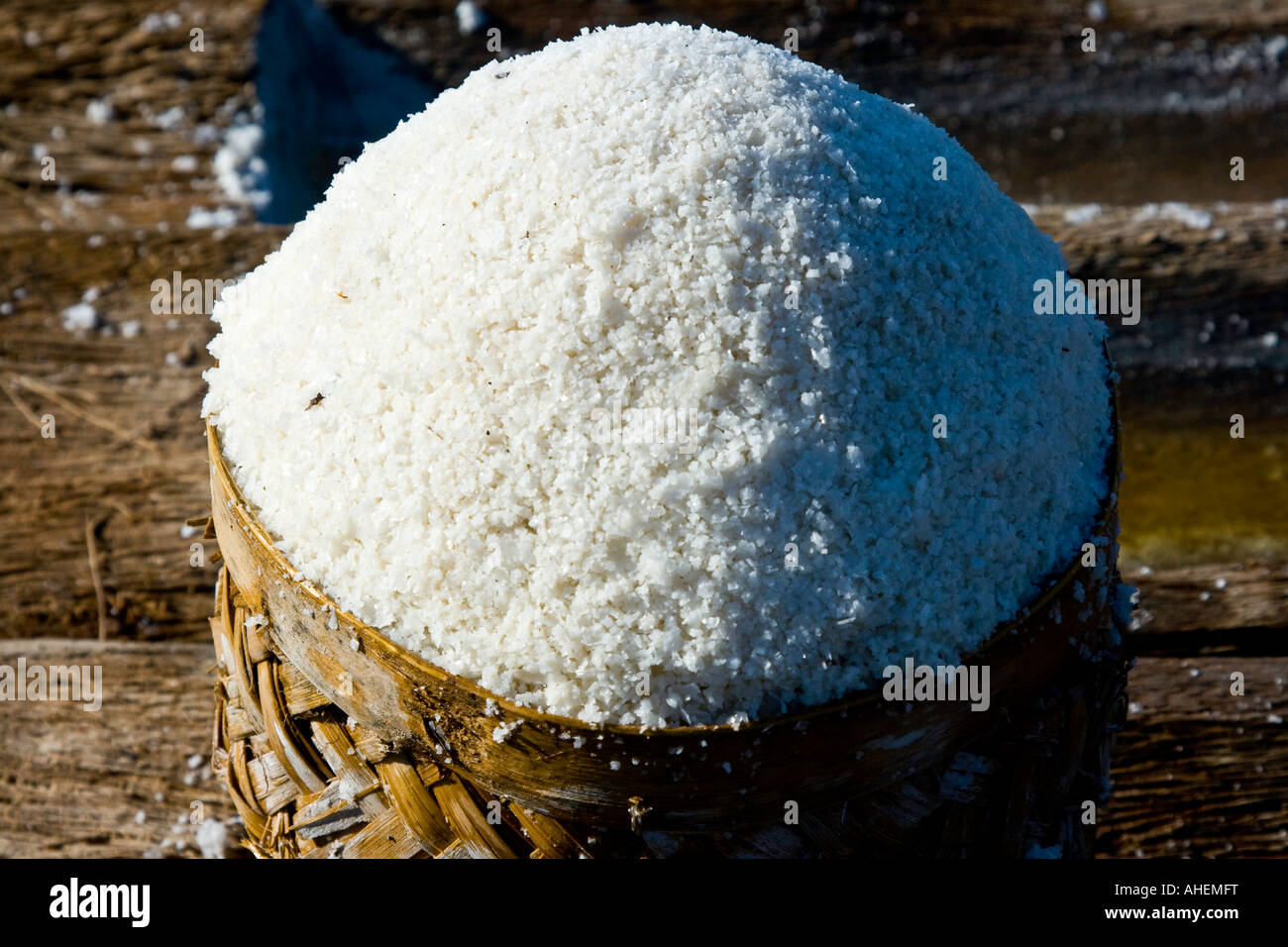 Baskets of Artisanal Salt collected during Production Amed Bali ...