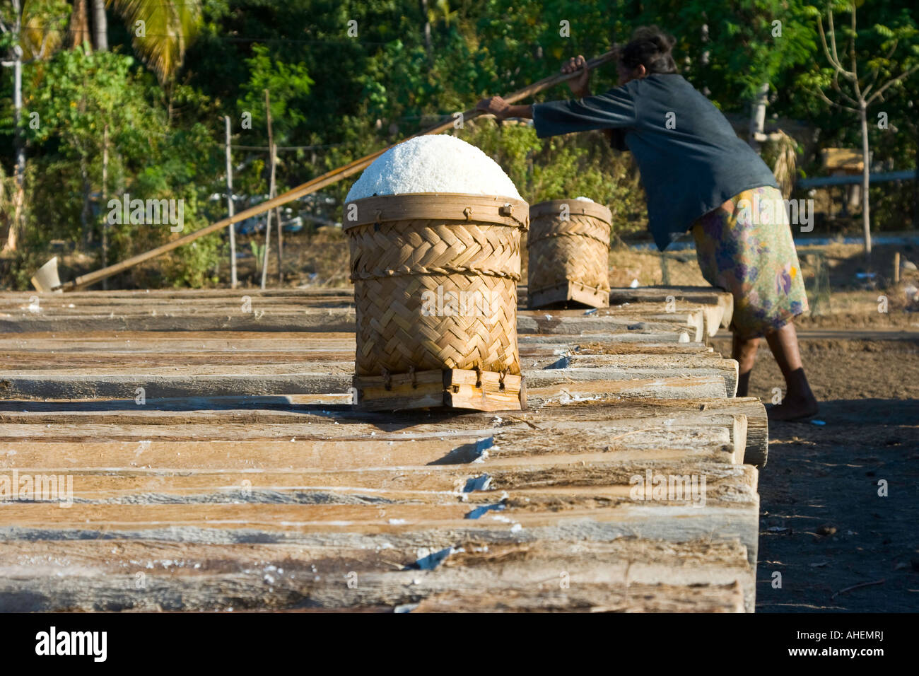 Traditional salt making of amed hi-res stock photography and images - Alamy