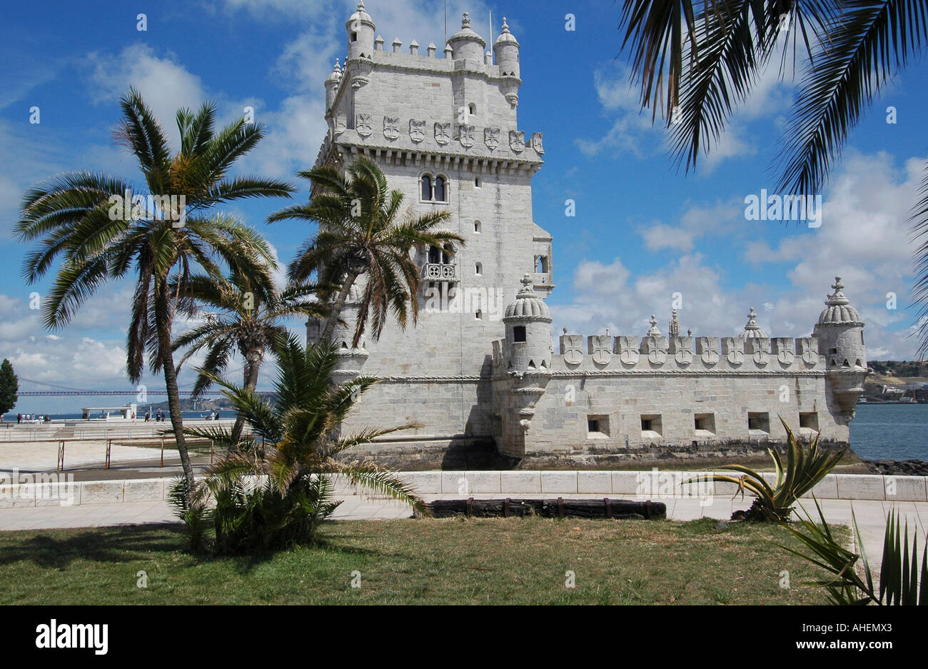 The 16th century Torre de Belem tower or Tower of St Vincent in ...