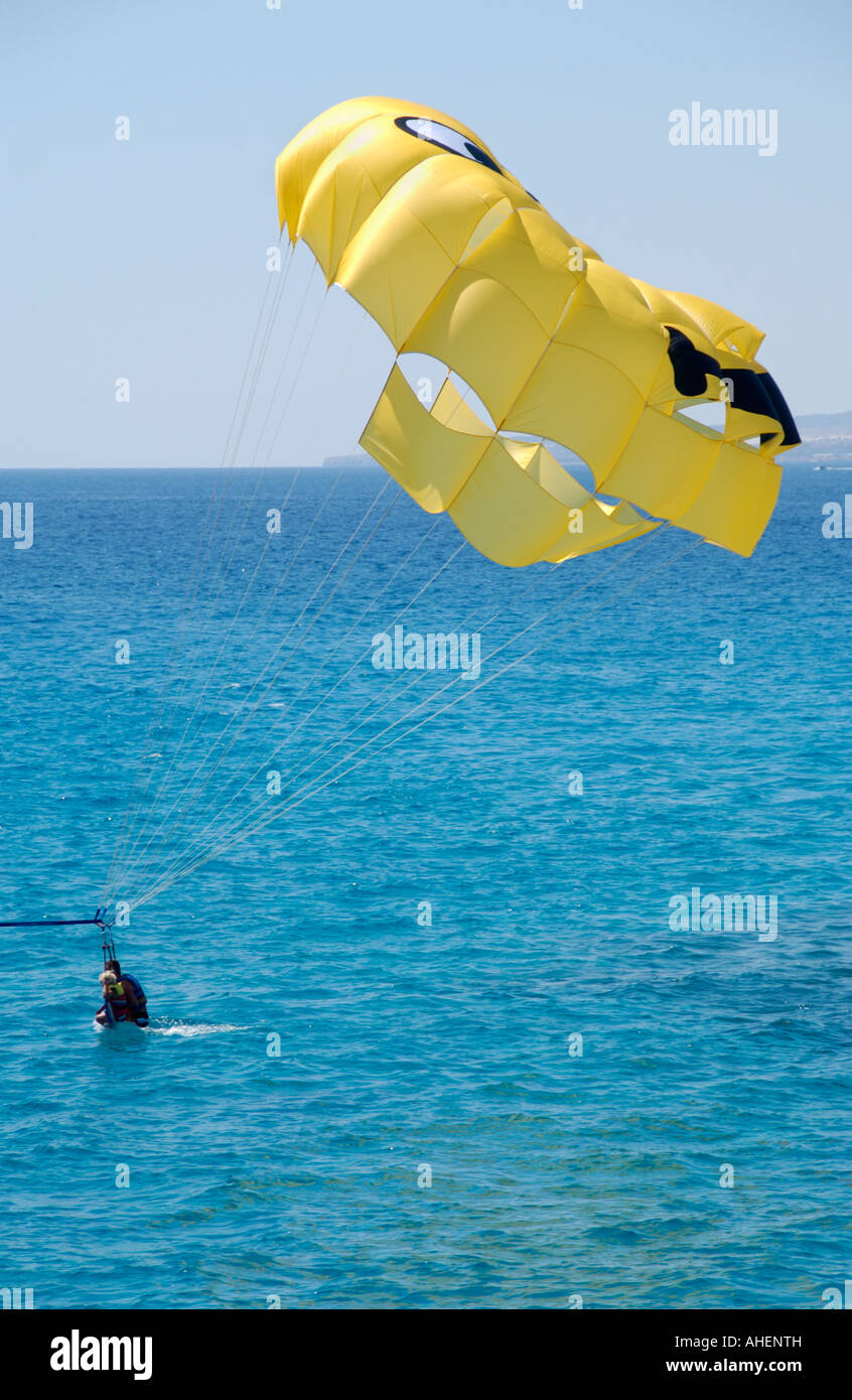 Paragliding by speedboat off Nissi Beach near Ayia Napa on the ...
