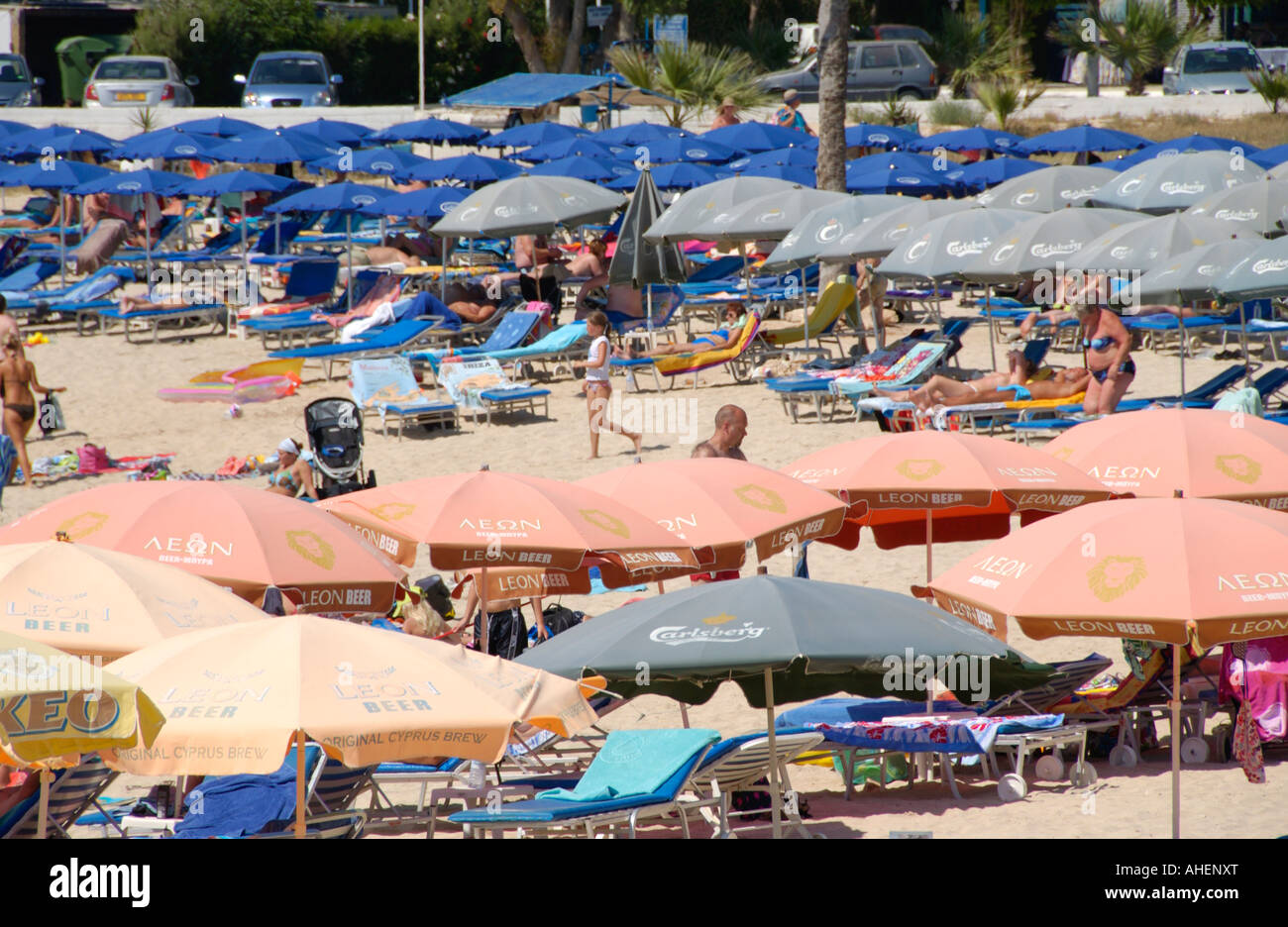 Cyprus beach. Sandy Bay Beach Ayia Napa on the Mediterranean island of ...