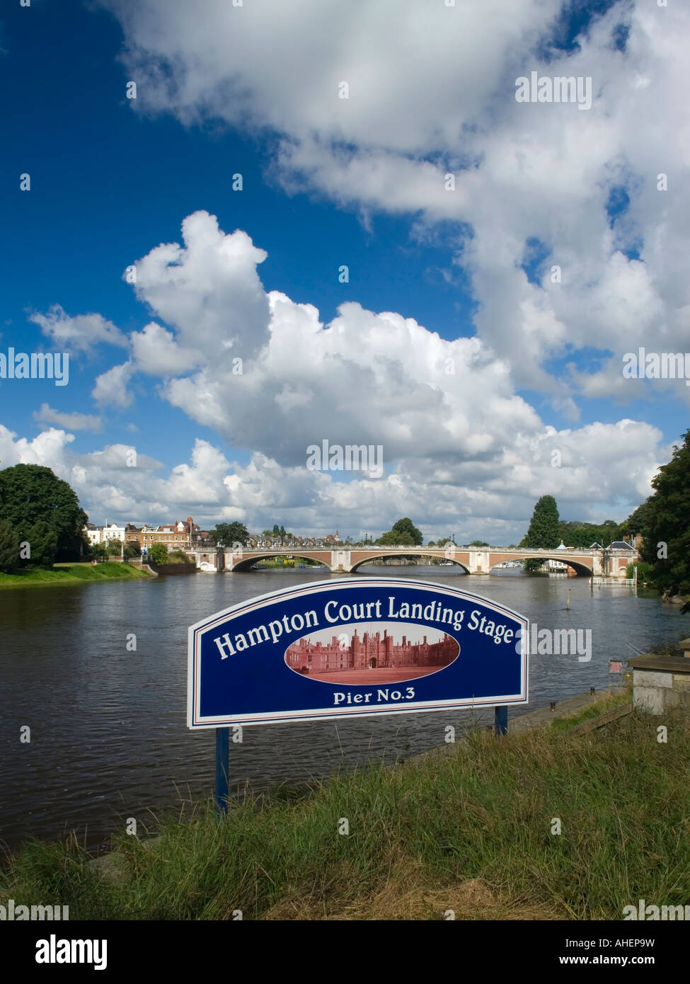 Hampton Court Landing Stage Pier No3 at Hampton Court Surrey England UK ...
