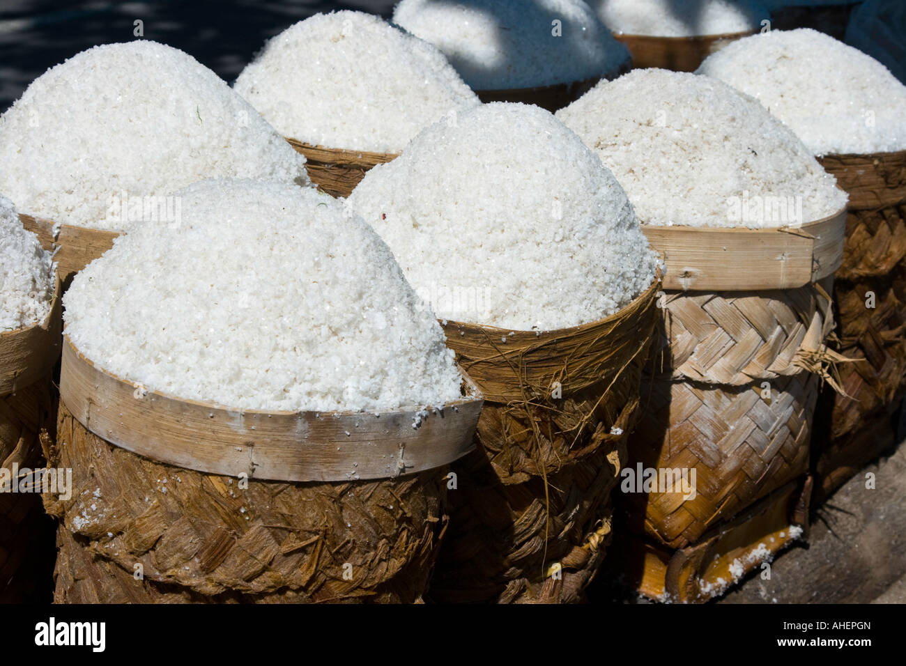 Baskets of Artisanal Salt collected during Production Amed Bali ...
