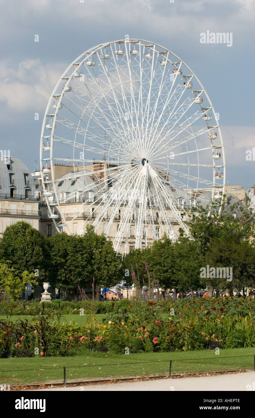 paris circus Ferris Wheel in the jardin des tuileries near the louvre ...