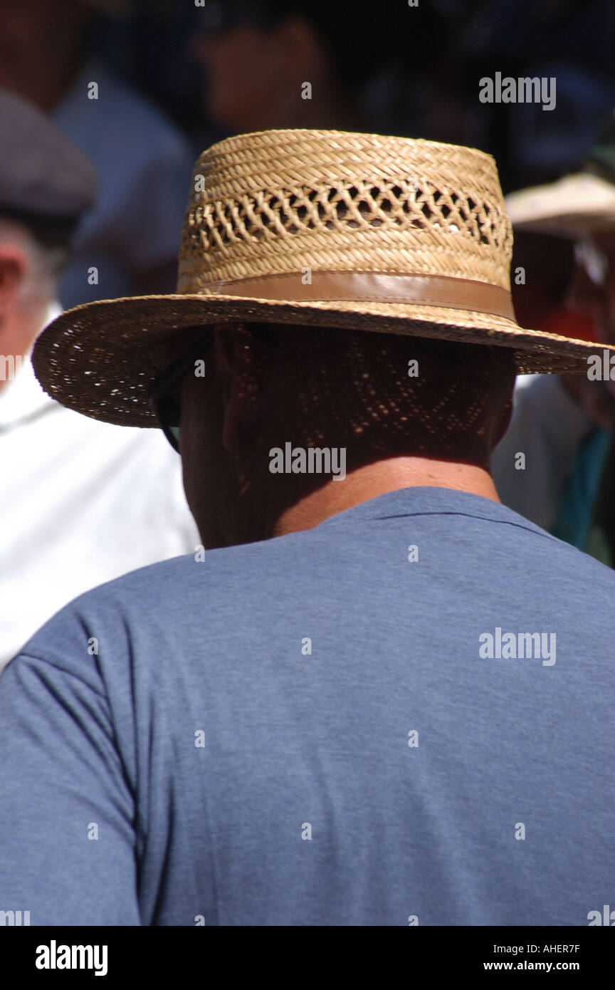 Man Wearing Straw Hat Stock Photo - Alamy