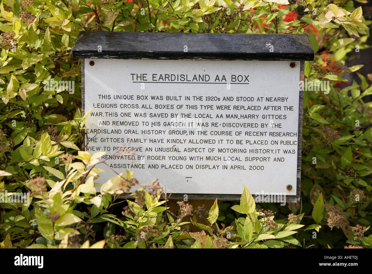 Sign of the AA Box in Eardisland, Herefordshire Stock Photo - Alamy