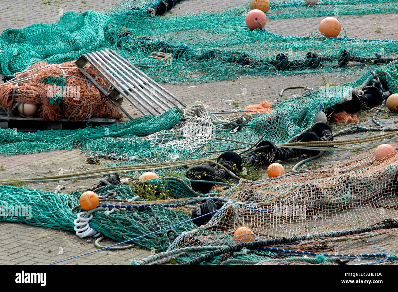 drying fishing nets Stock Photo - Alamy