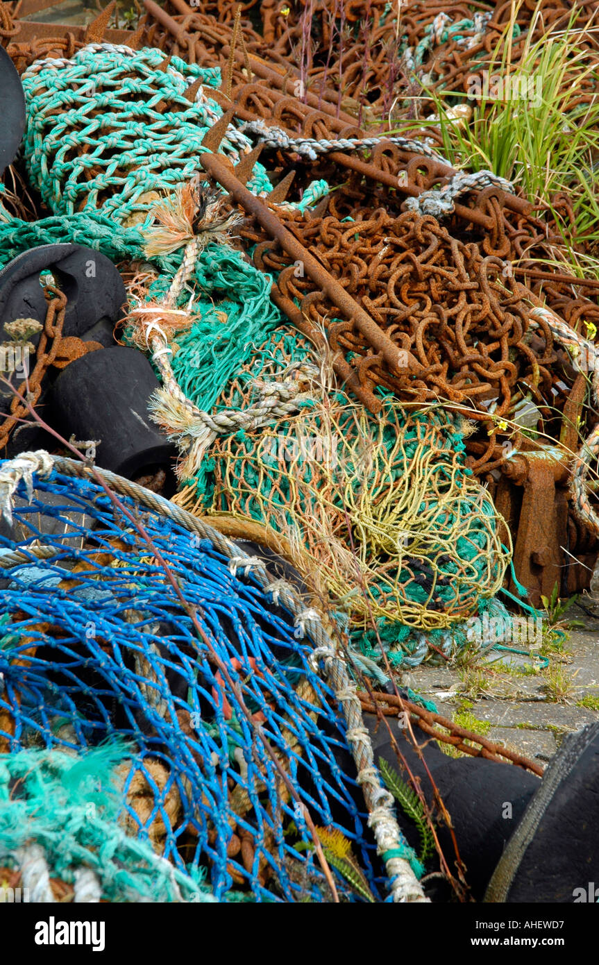 fishing nets and chains Stock Photo - Alamy