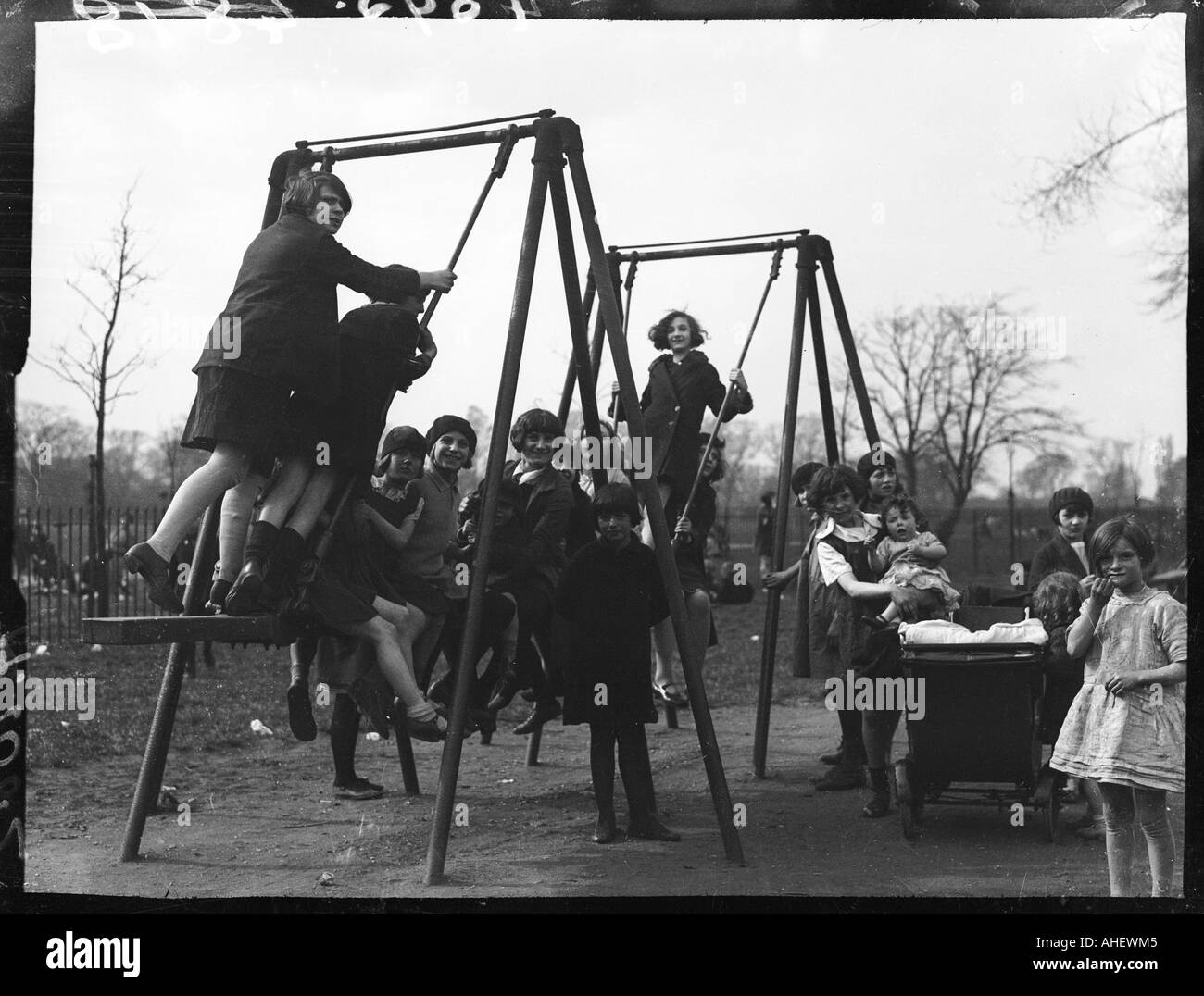 1930s children playground hi-res stock photography and images - Alamy