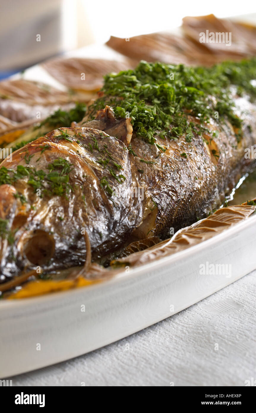 Pike dishes, plate macro 1 Stock Photo - Alamy