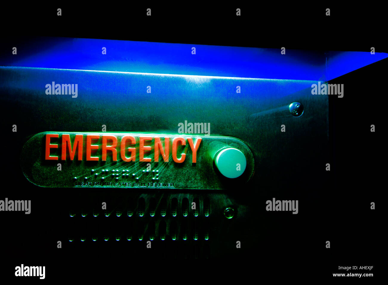 Emergency call box glows in red. These are located around most college ...