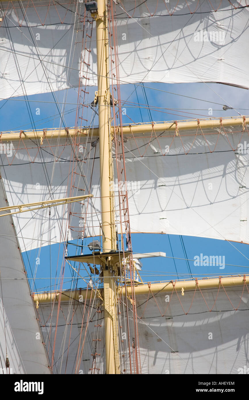 The rig, the mast and the blue sky Stock Photo - Alamy