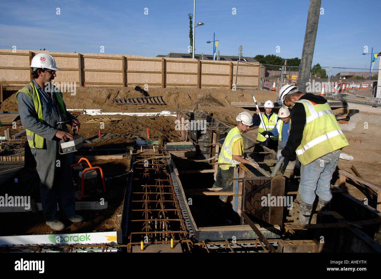 Construction workers lay foundation hi-res stock photography and images ...