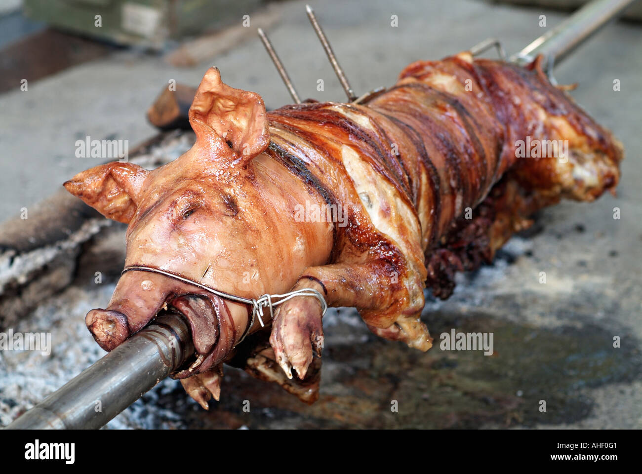 Roasting a pig hi-res stock photography and images - Alamy