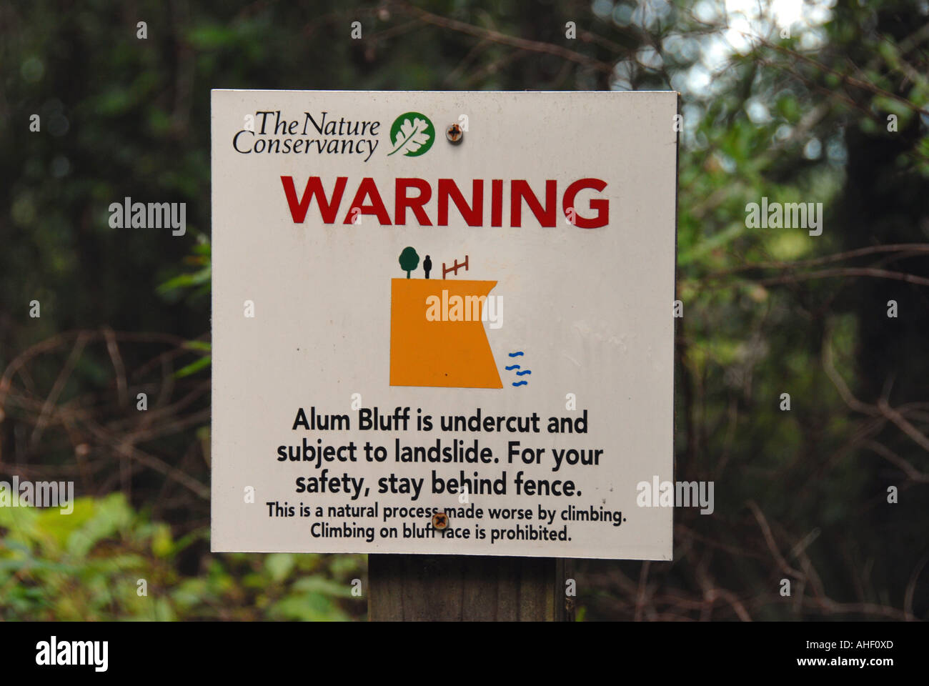Garden of Eden hiking trail Florida warning sign Stock Photo - Alamy