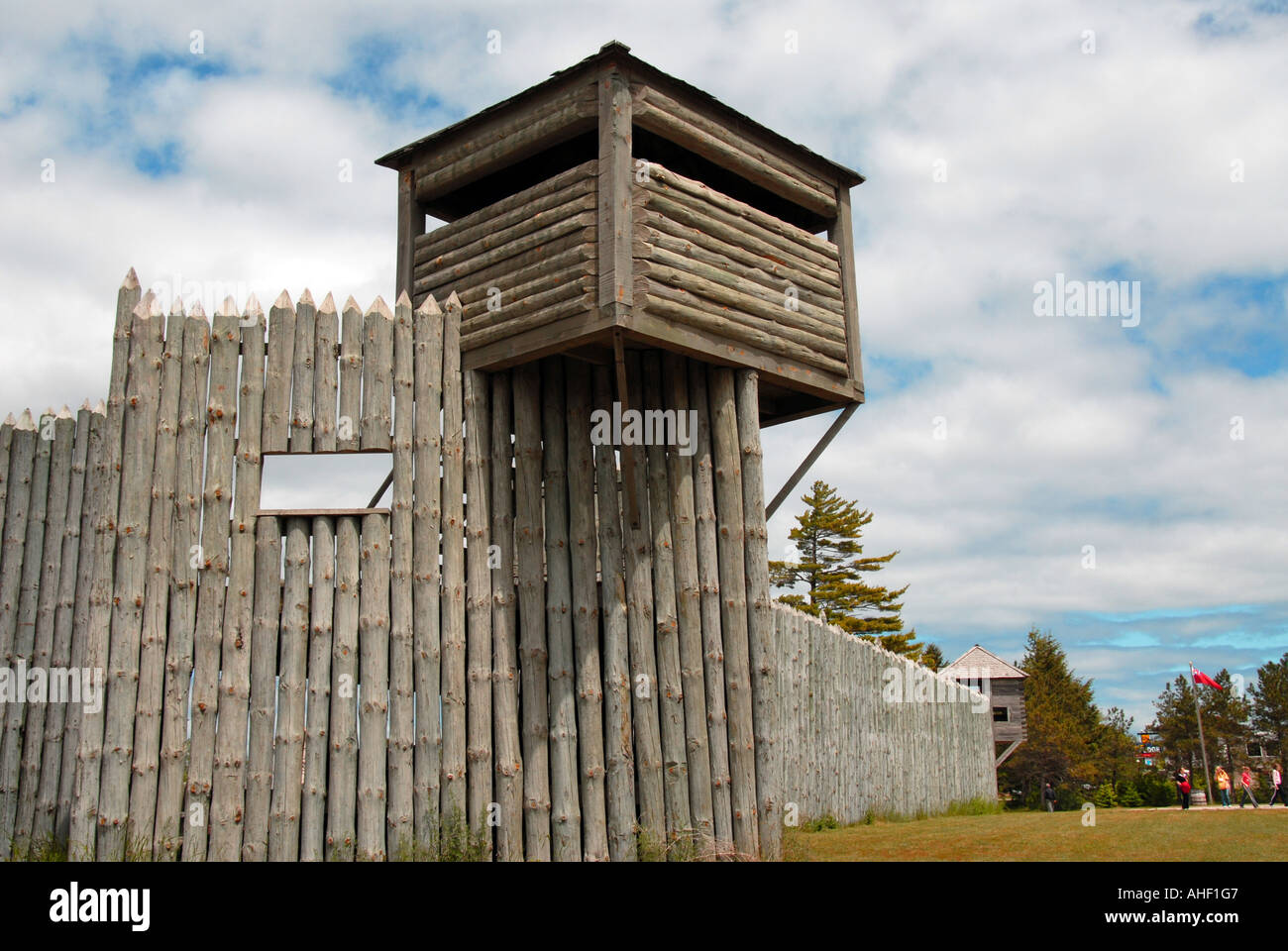 Michigan colonial michilimac reconstructed 1715 French fur trading ...