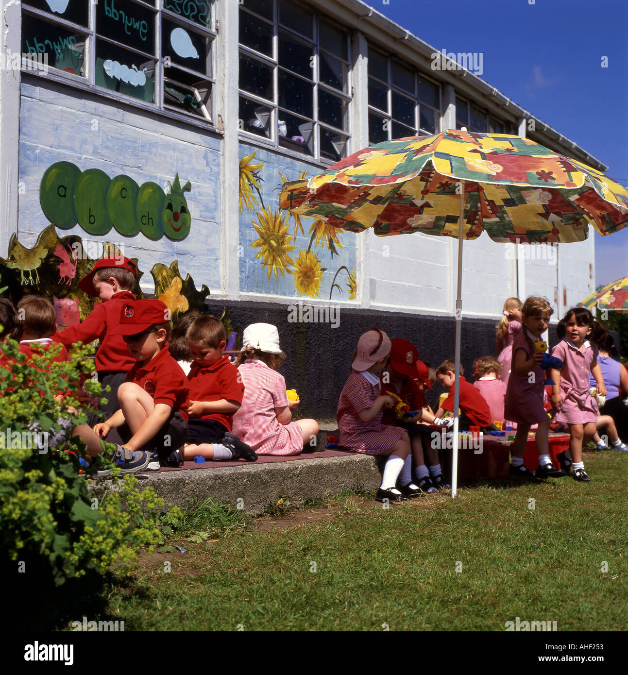 Children playing school garden hi-res stock photography and images - Alamy