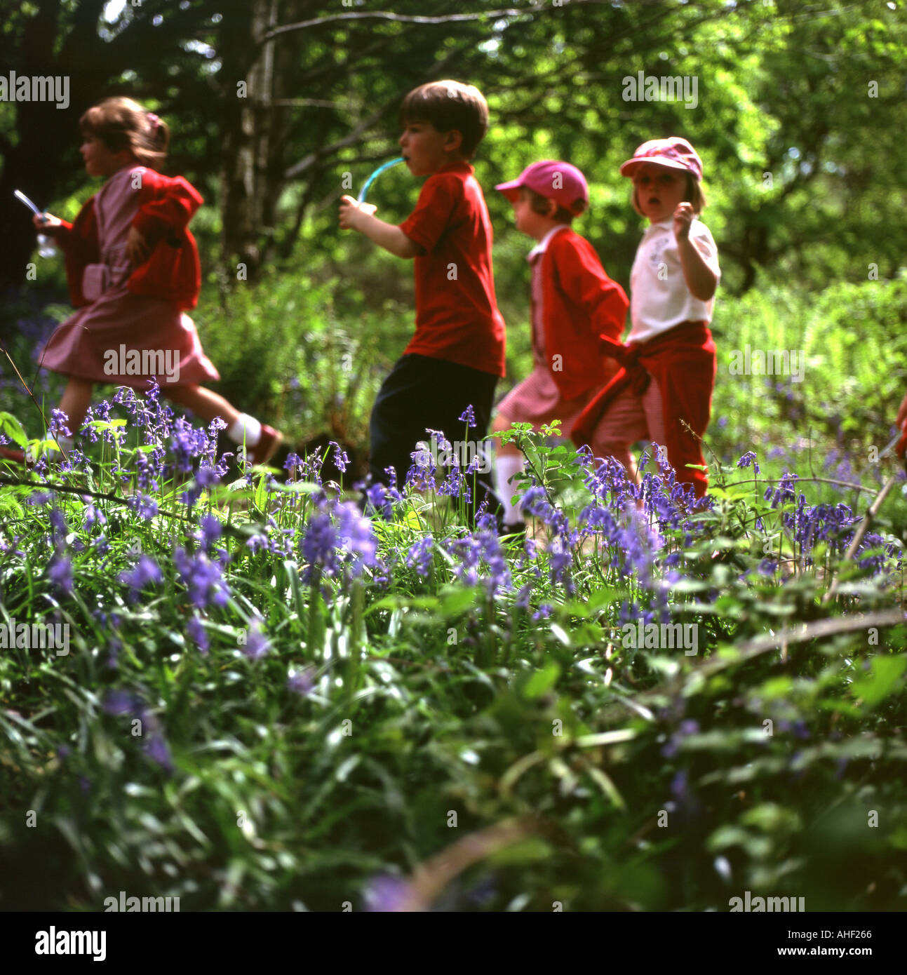 Kindergarten kindergarden school children running outside exterior ...