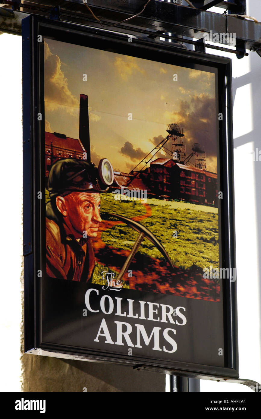 Pub sign The Colliers Arms in Pontypool South Wales UK Stock Photo - Alamy
