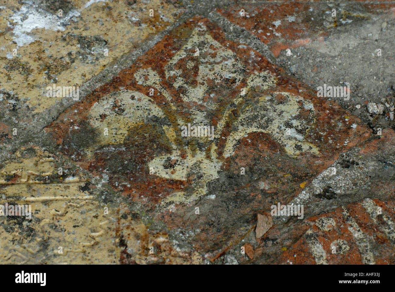 Original cistertian floor tiles at Strata Florida Abbey, Ceredigion ...