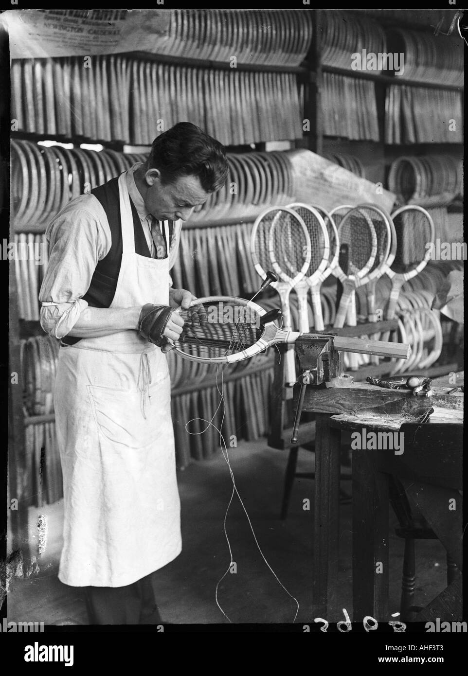 Making Tennis Racquets Stock Photo - Alamy