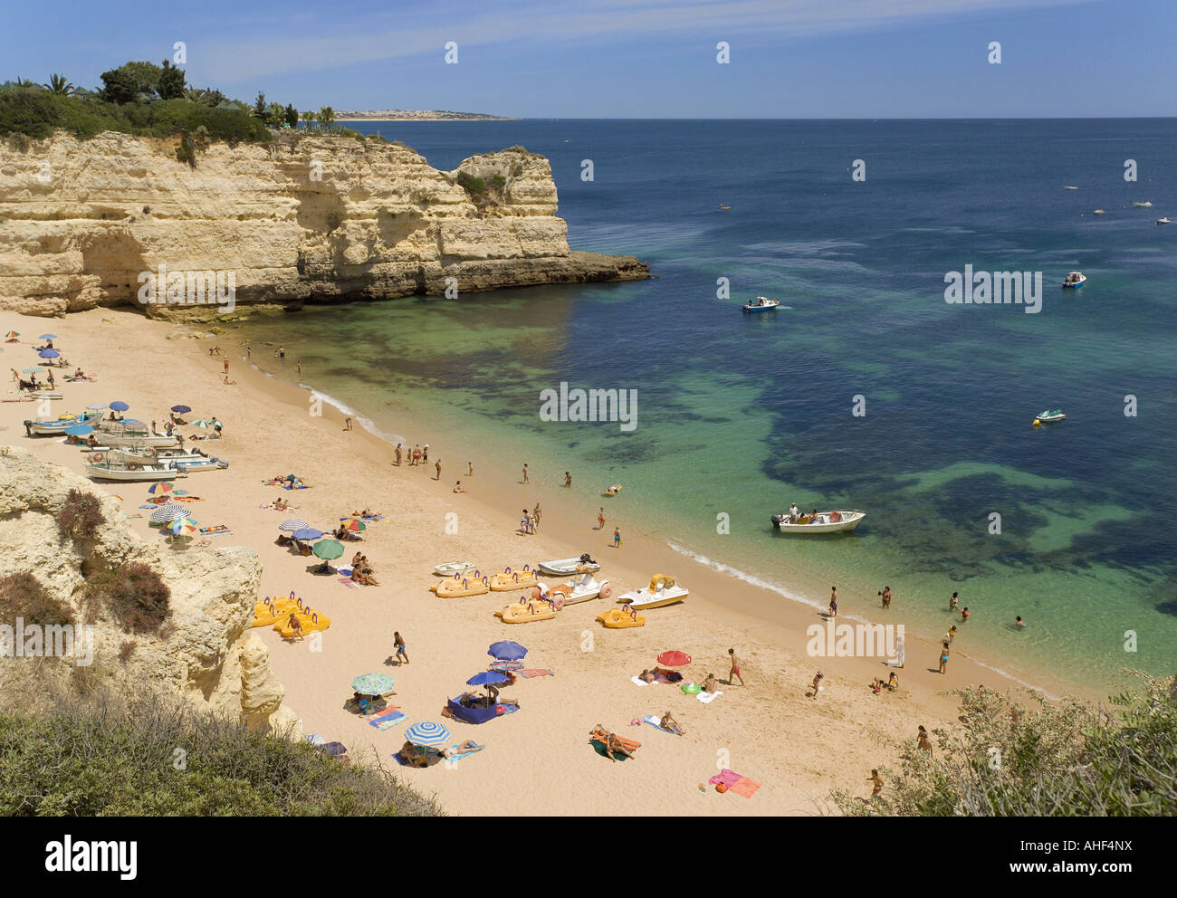 Portugal the Algarve Praia de Nossa Senhora da Rocha beach near Armacao ...