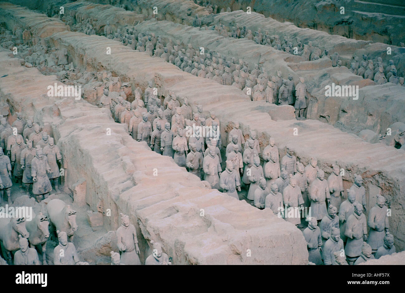 Ancient World History. Historical Chinese Terracotta Warriors Army in ...