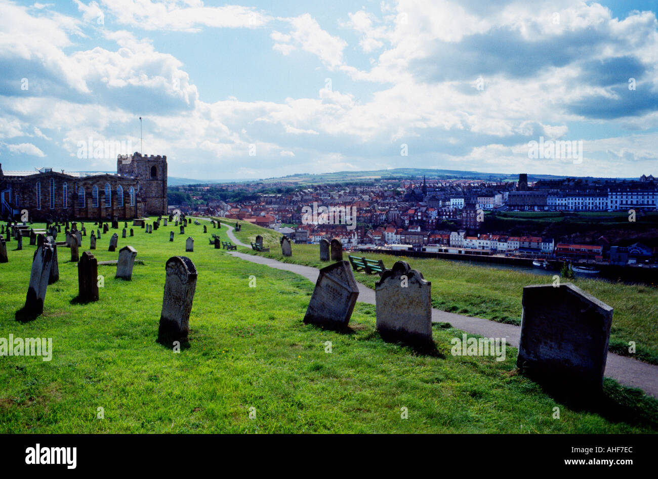 Whitby Church of St Mary and Graveyard Above Whitby North Yorkshire ...