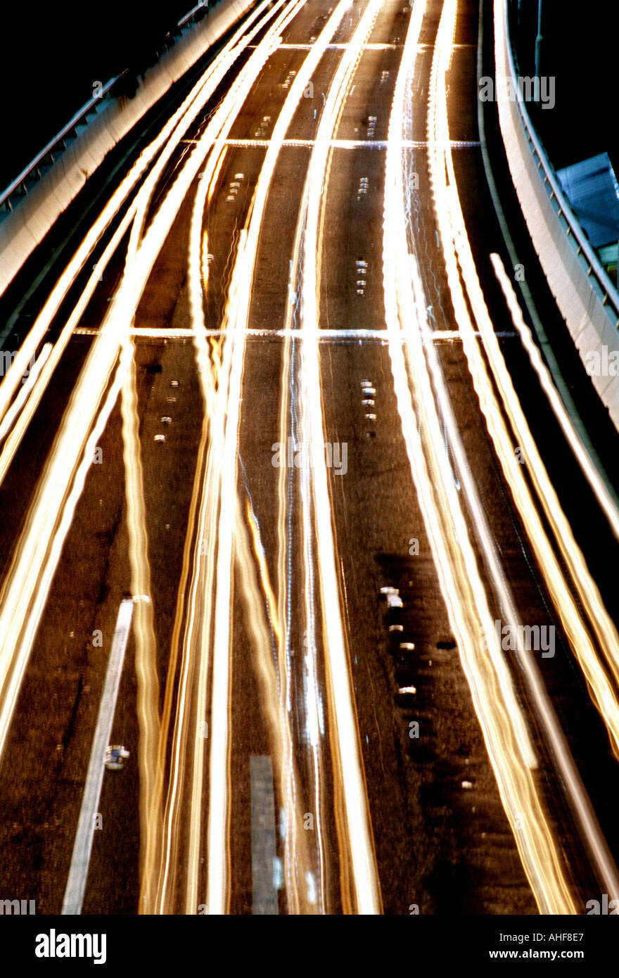 Australia Brisbane traffic light trails Stock Photo - Alamy