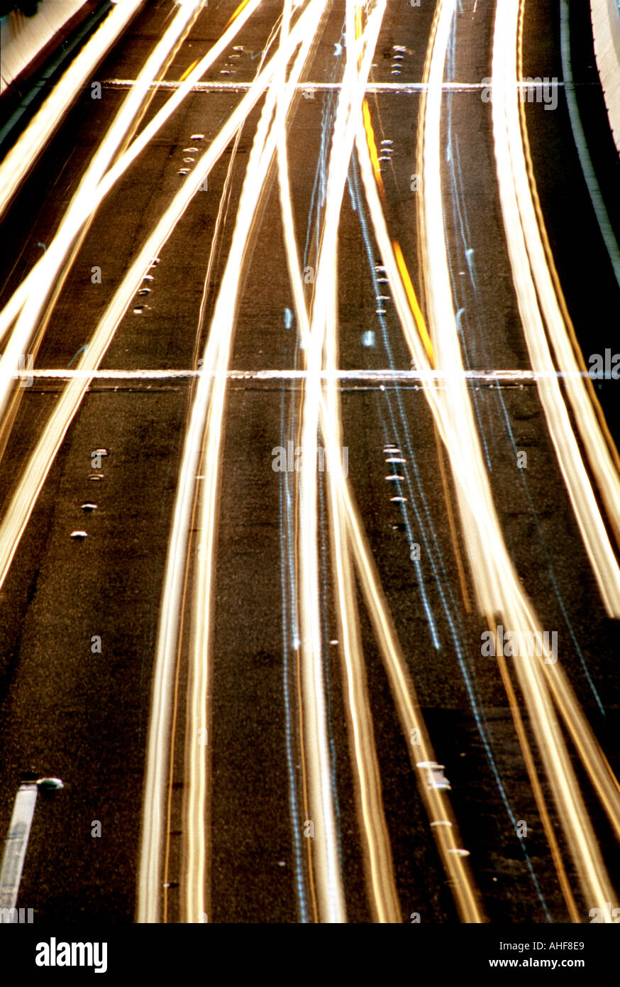 Australia Brisbane traffic light trails Stock Photo - Alamy