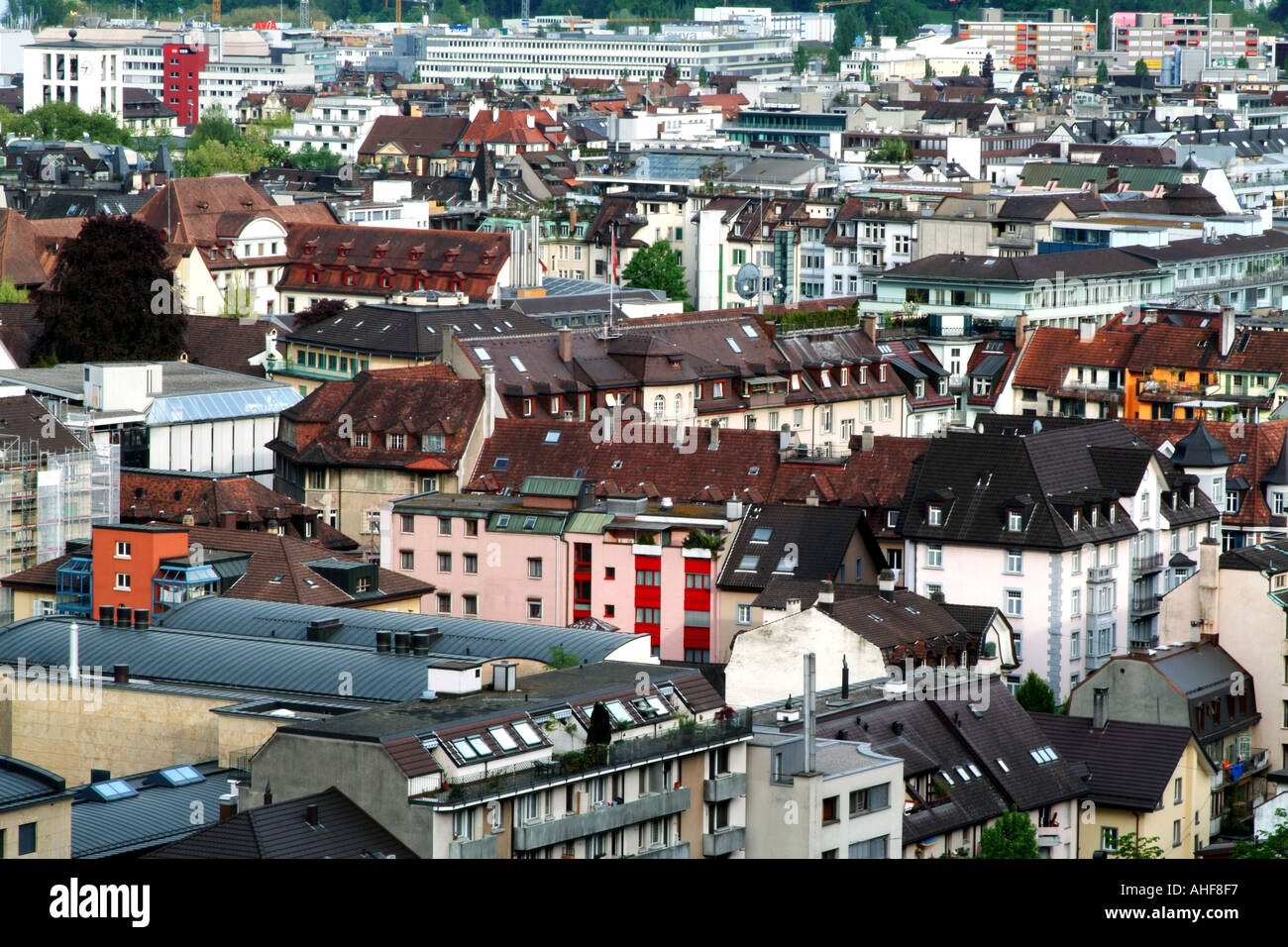 Rooftops in Luzern Switzerland Stock Photo - Alamy