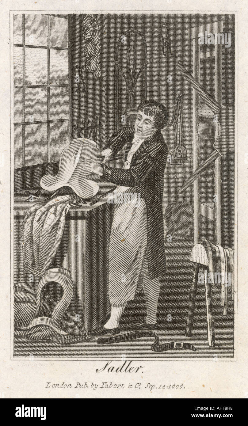 Saddler At Work C.1800 Stock Photo - Alamy