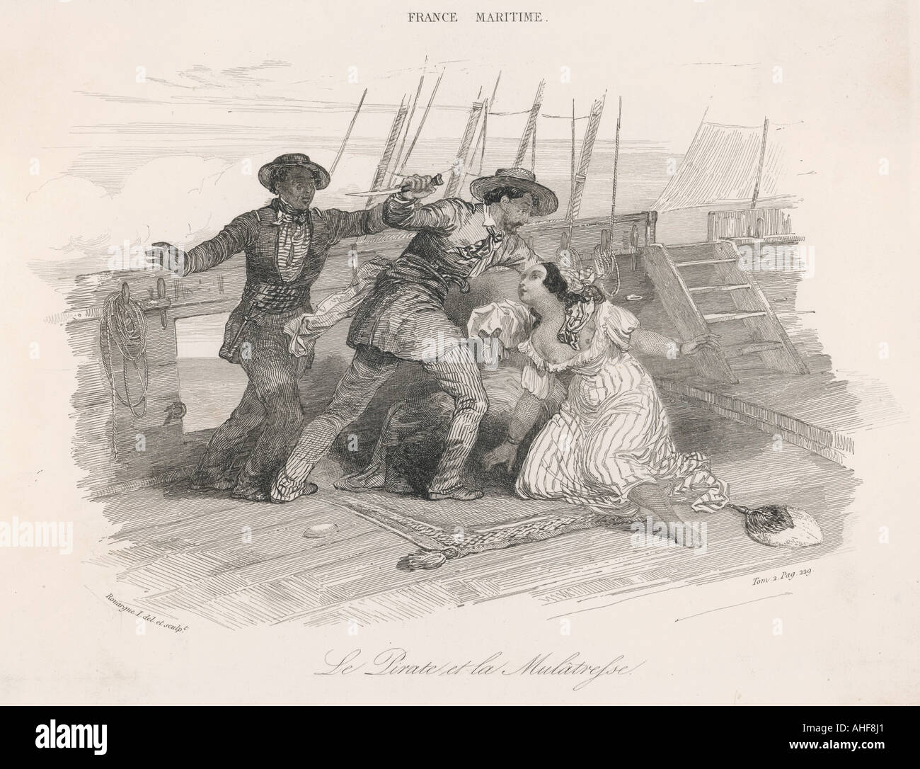 Pirate Attacks Woman Stock Photo - Alamy