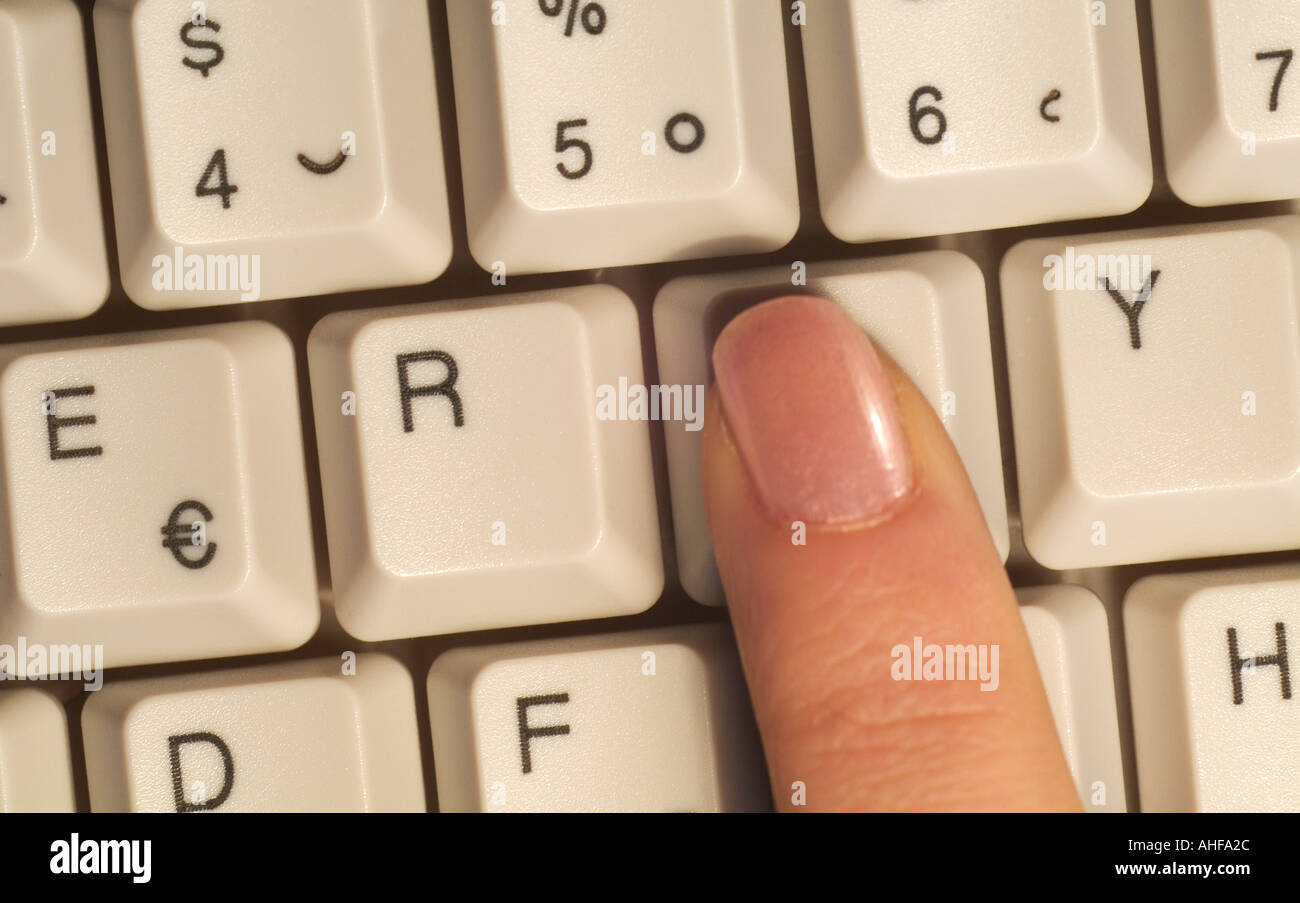 Typing on a Computer Keyboard, Close Up Stock Photo - Alamy