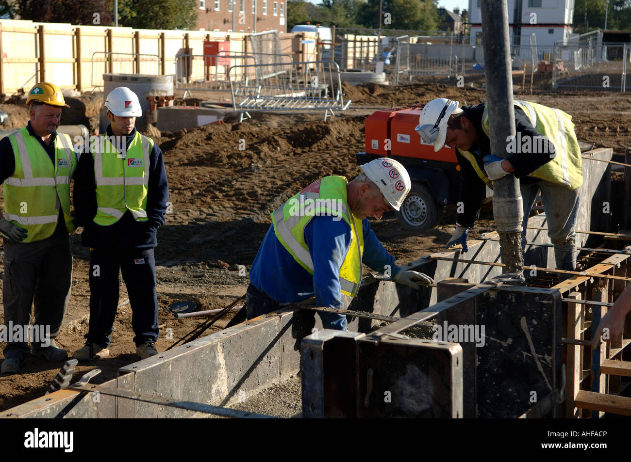 Laying concrete foundations Stock Photo - Alamy