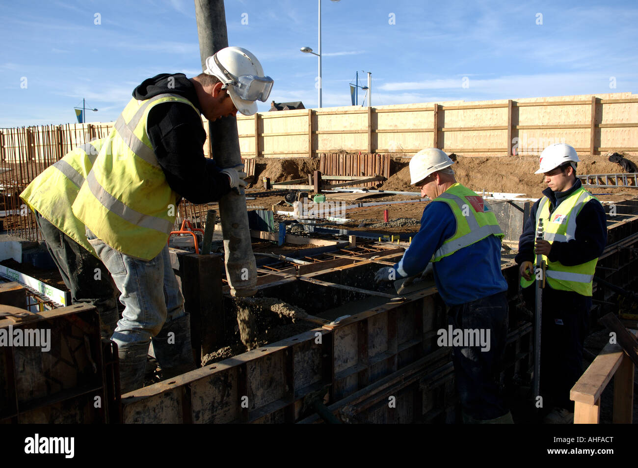 Laying concrete foundations Stock Photo - Alamy