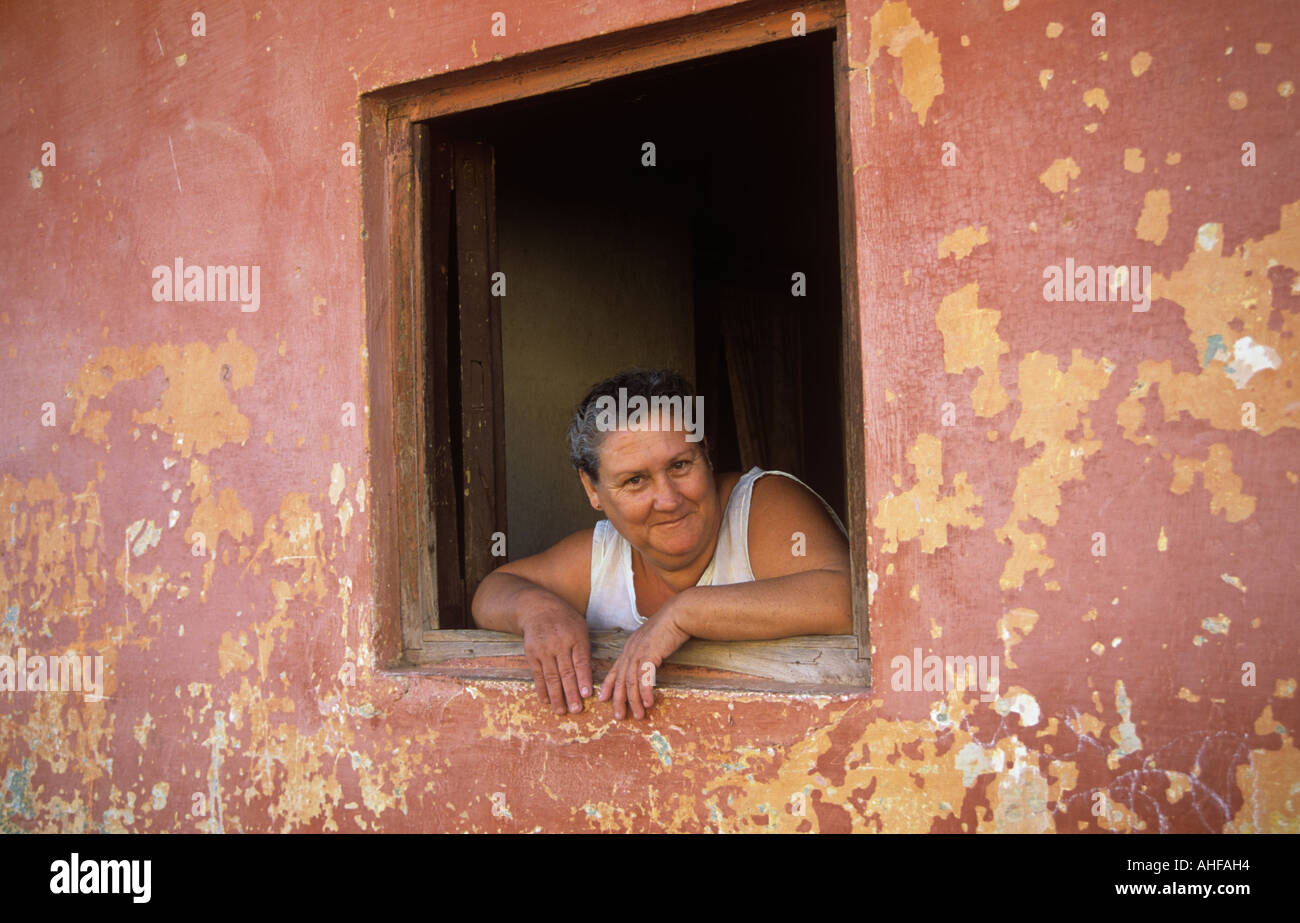 Old Cuban woman at window Stock Photo - Alamy