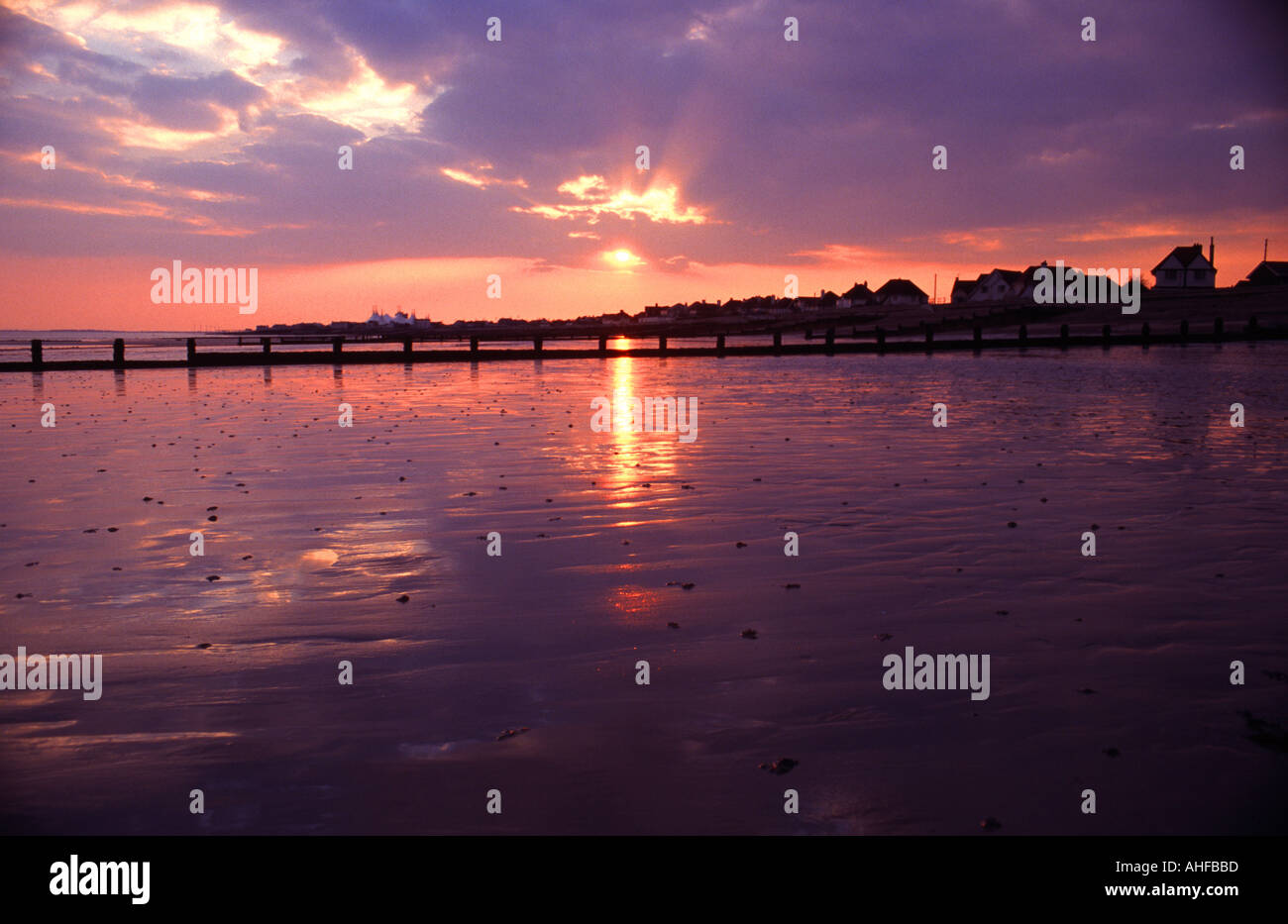 Sunset on Beach, Bognor Regis, West Sussex, England Stock Photo - Alamy