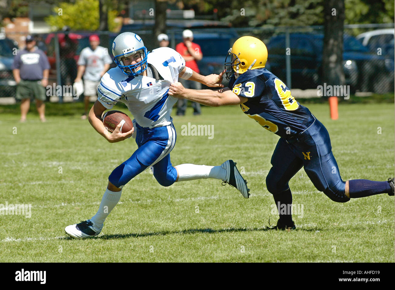 High School Football Action Stock Photo - Alamy