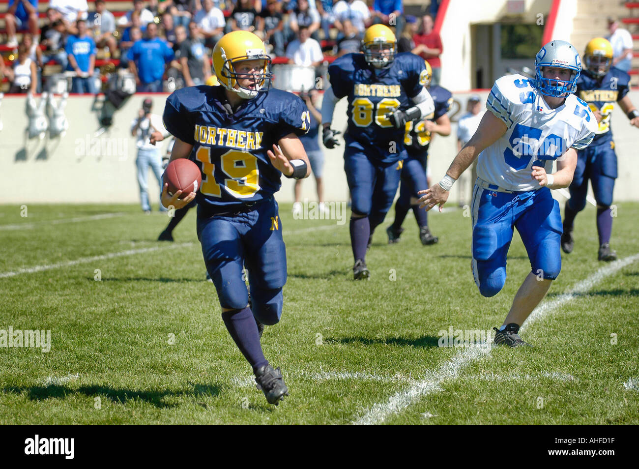 High School Football Action Stock Photo - Alamy