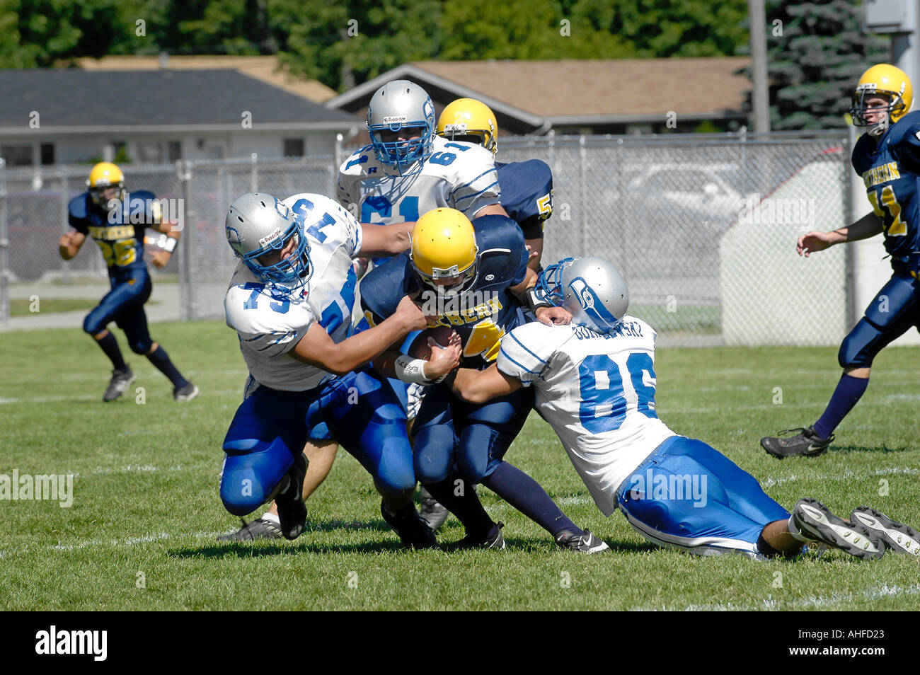 High School Football Action Stock Photo - Alamy