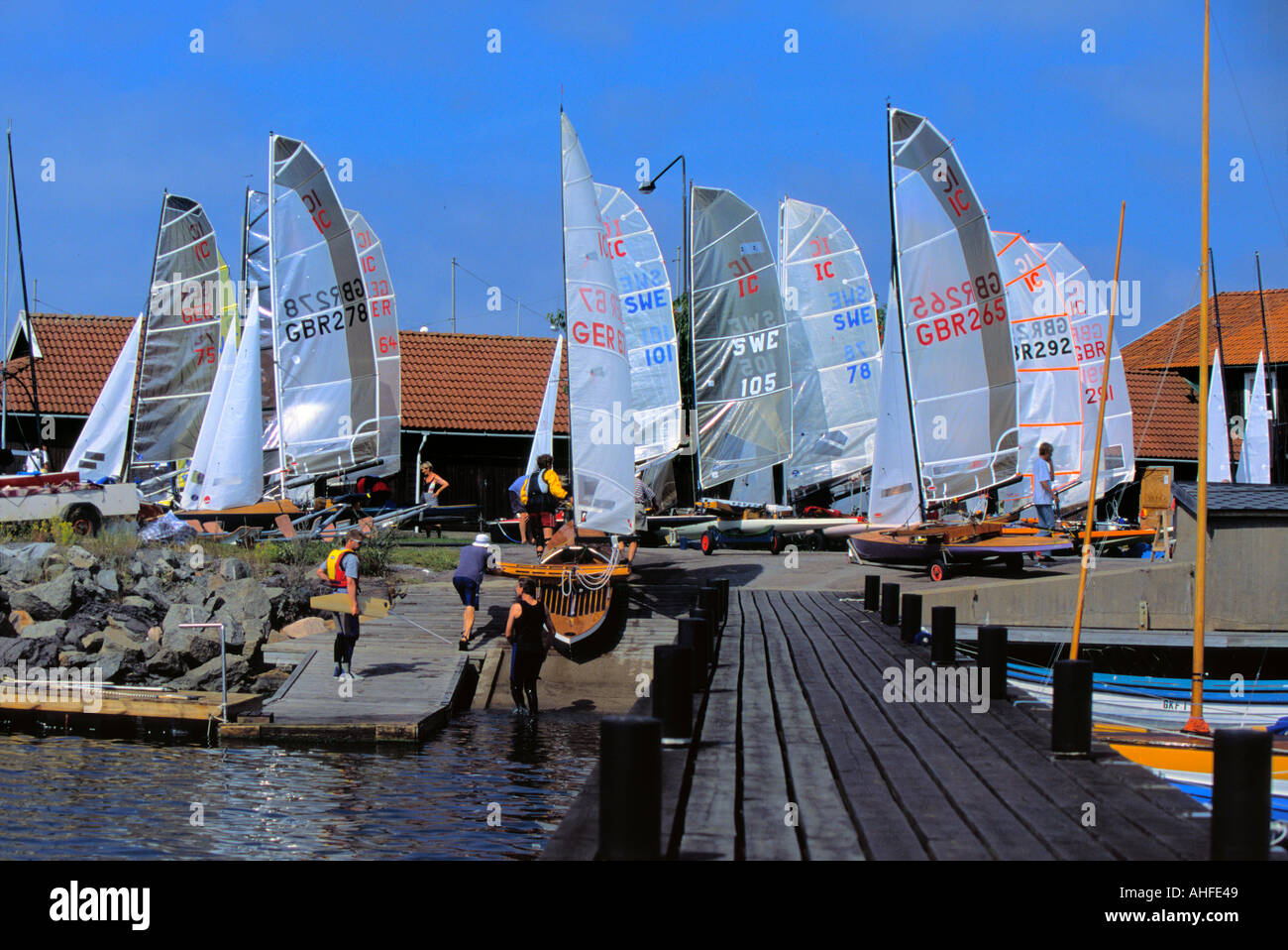 Getting ready for sail race Gothenburg Sweden Stock Photo - Alamy