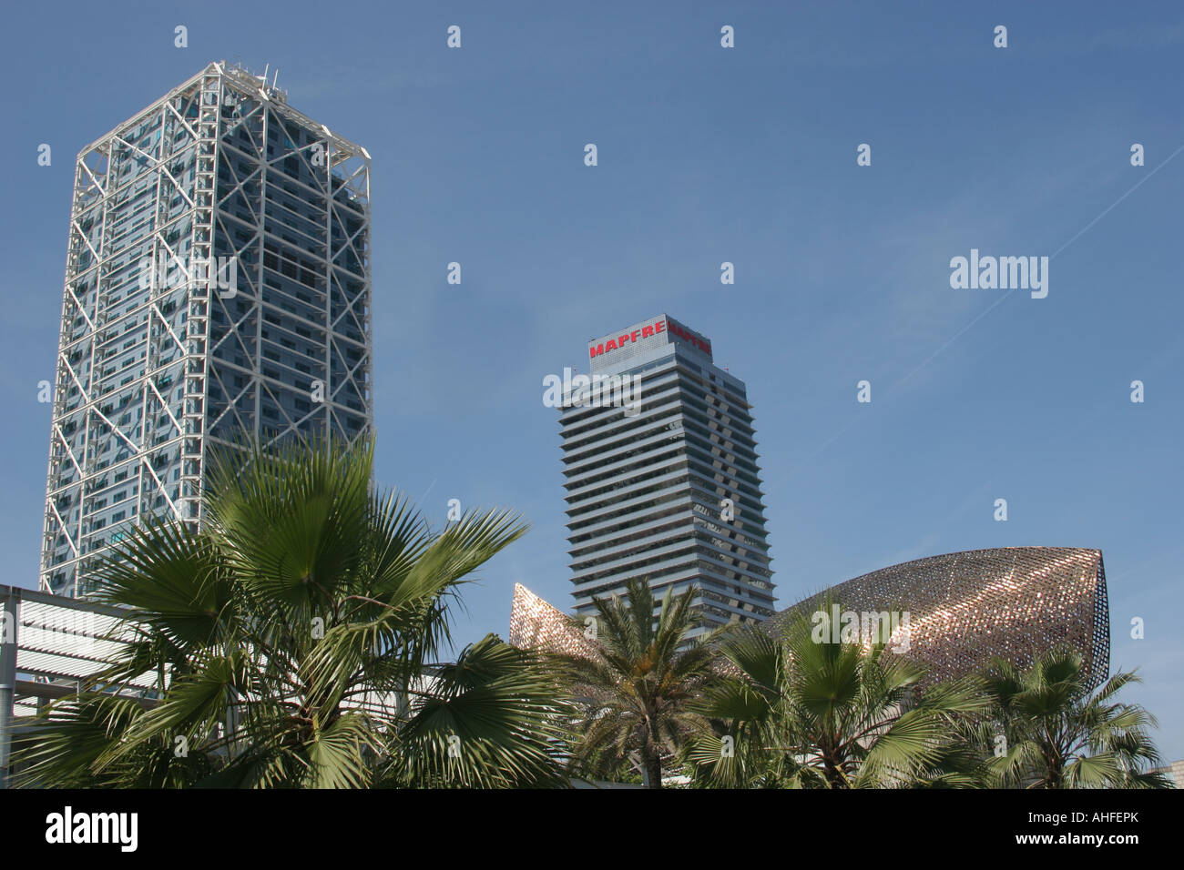 Torre Mapfre is a skyscraper in Barceloneta, the maritime neighborhood ...